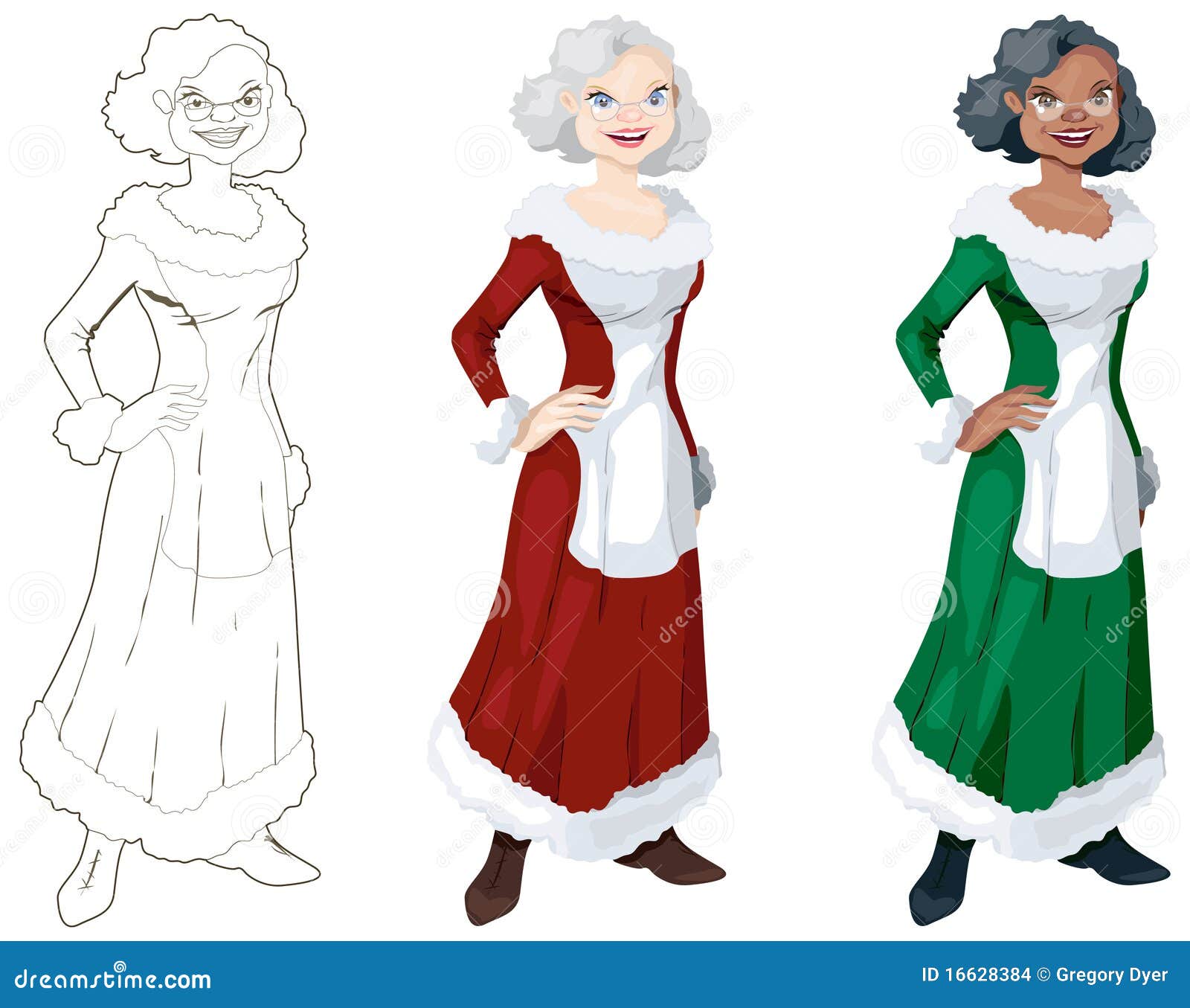 Assorted Mrs. Claus stock vector. Illustration of older - 16628384