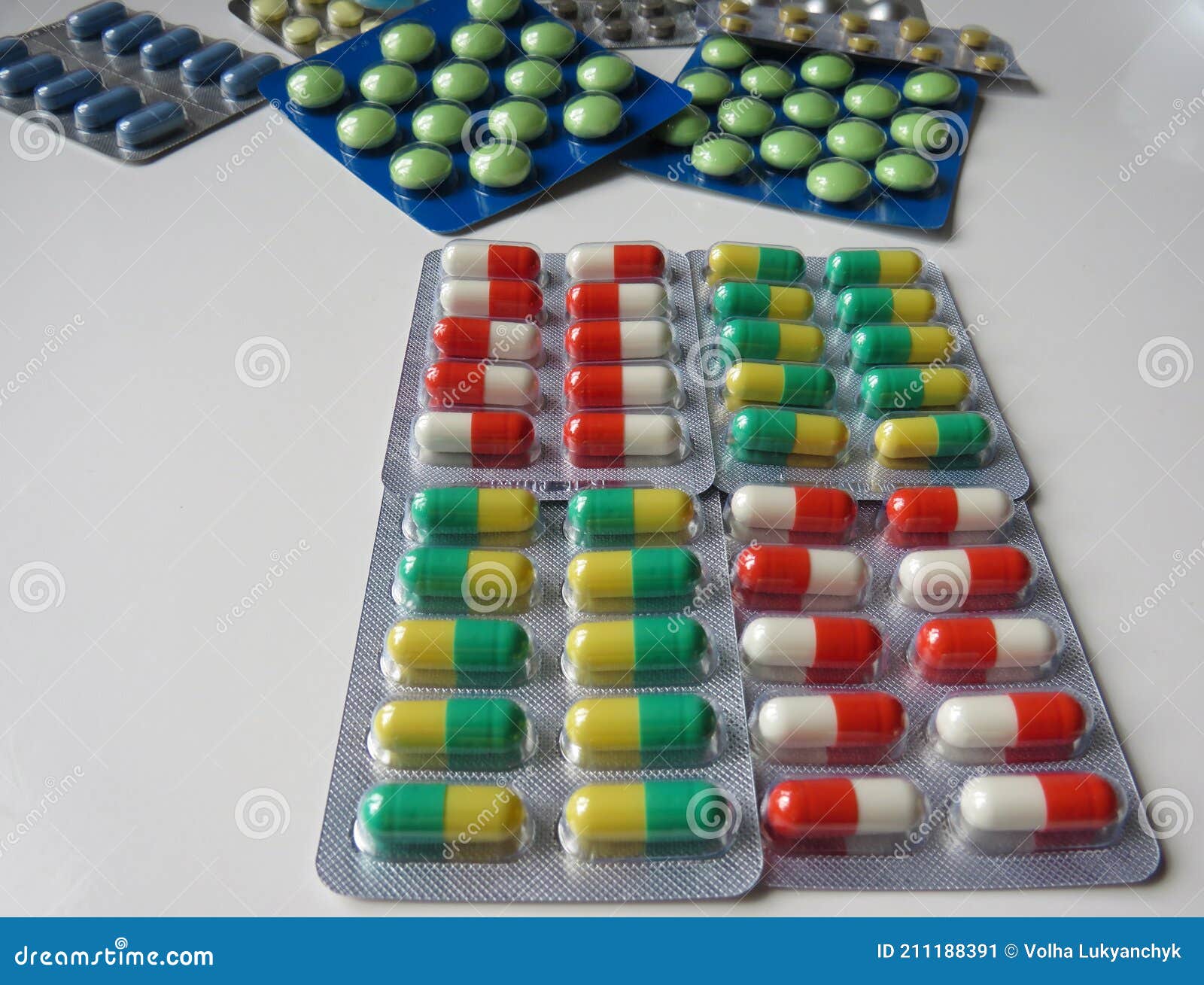 Assorted Multi-colored Tablets of Pharmaceutical Medicine Stock Image ...