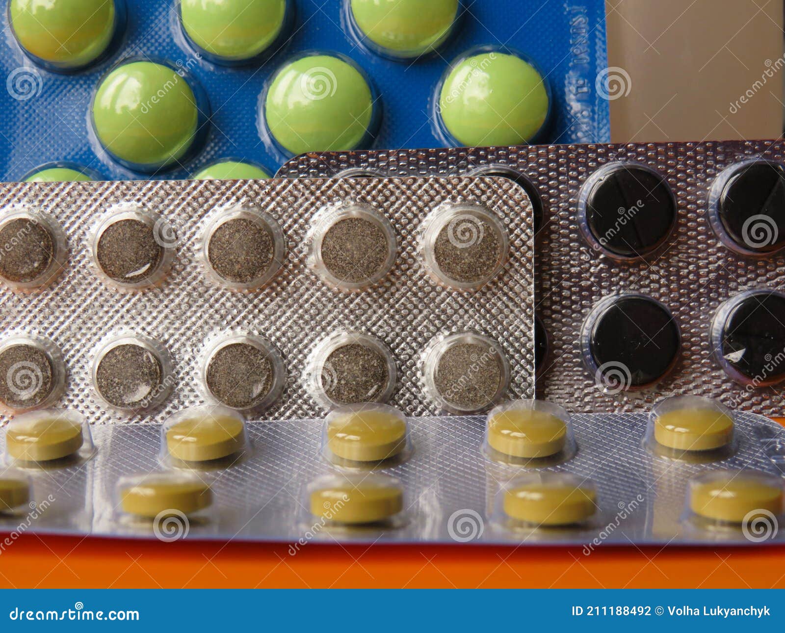 Assorted Multi-colored Tablets of Pharmaceutical Medicine Stock Photo ...