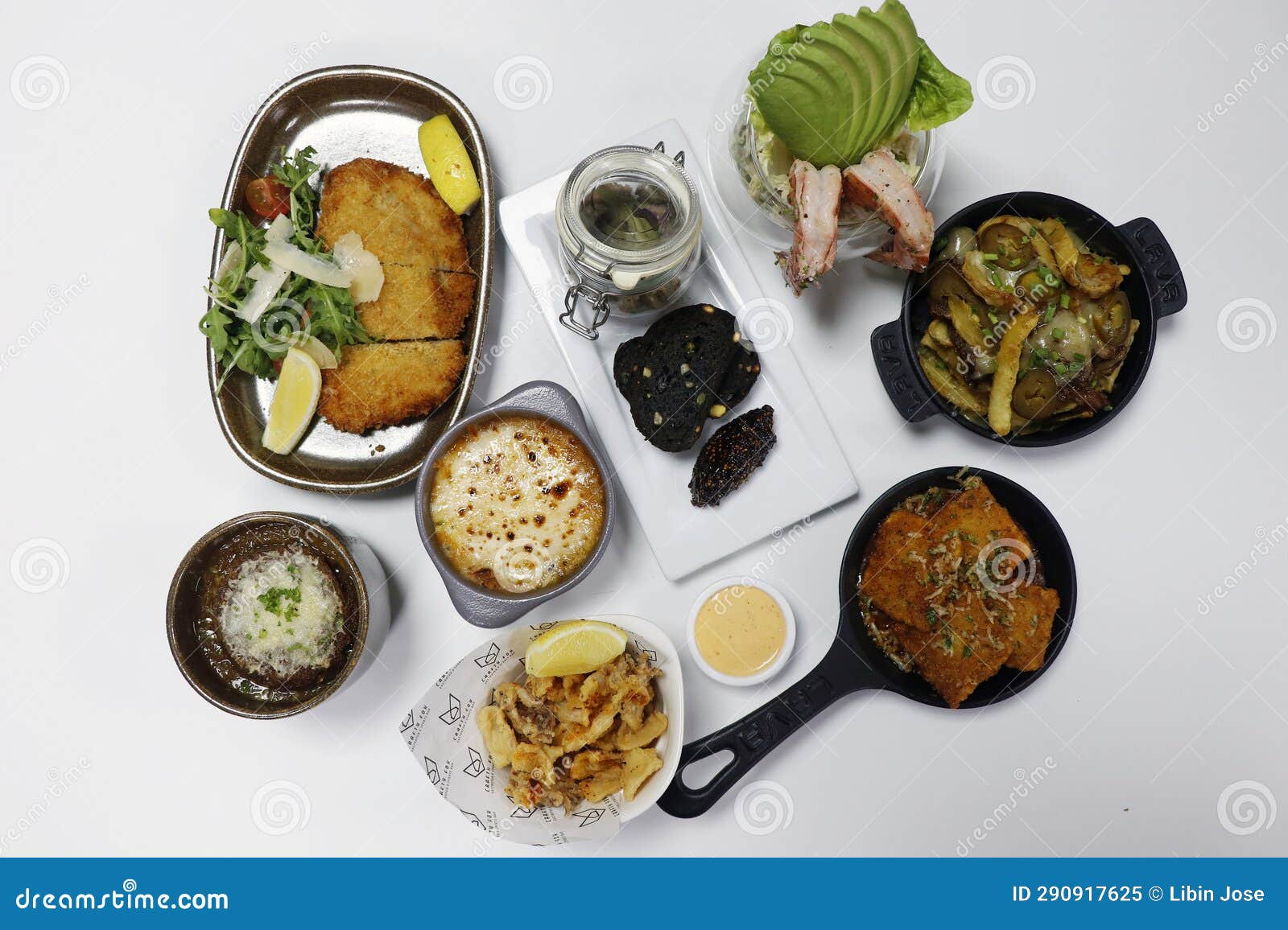 Assorted Multi Cuisine Foods on a White Background Stock Image - Image ...