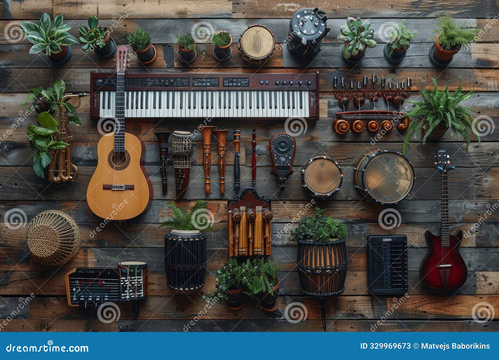Assorted Musical Instruments Including A Violin, Saxophones, Clarinet ...