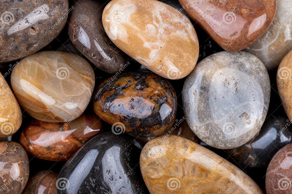Assorted Natural Stones and Pebbles Stock Illustration - Illustration ...