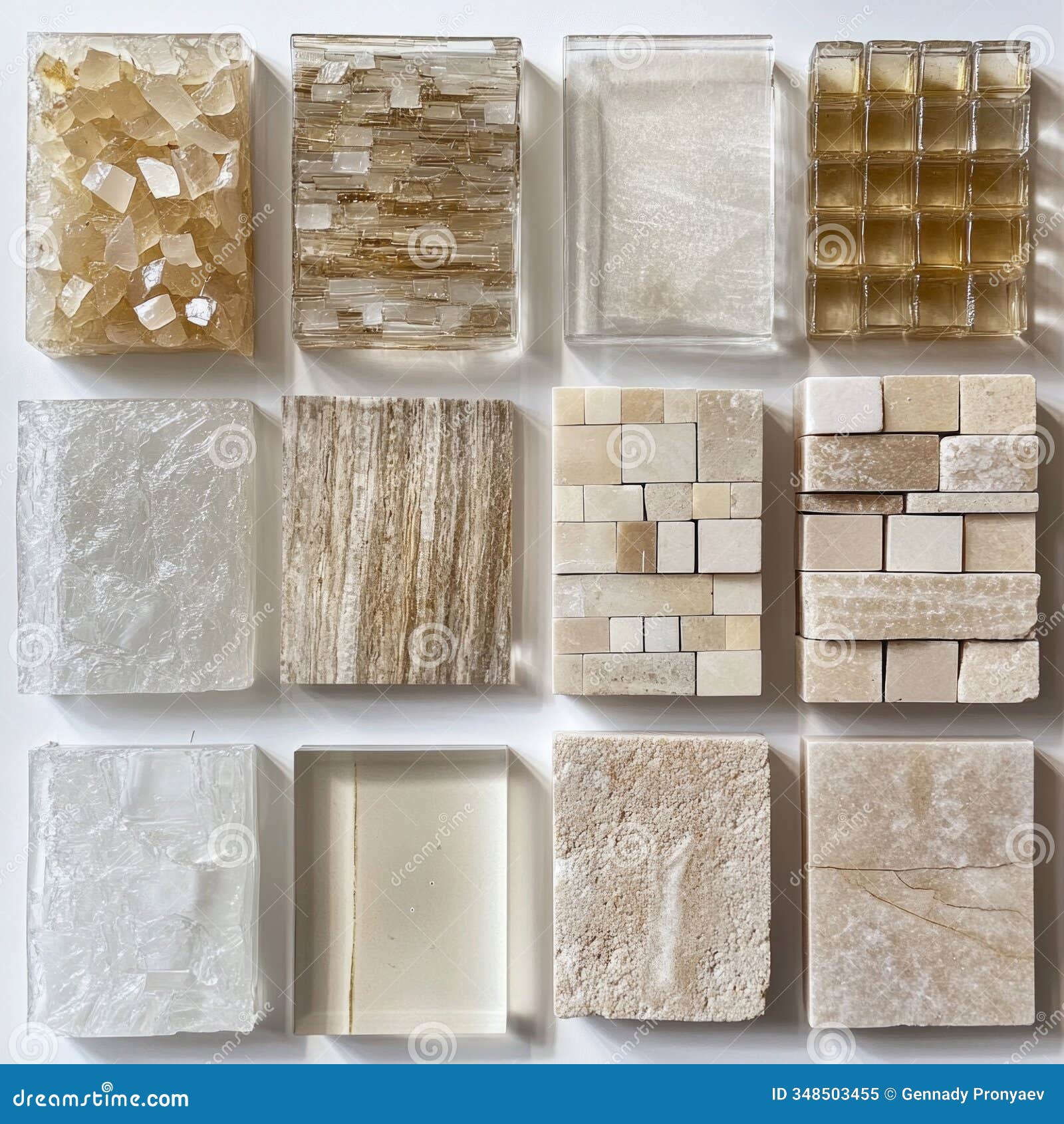 Assorted Neutral Tone Tile Samples and Textures for Interior Design ...