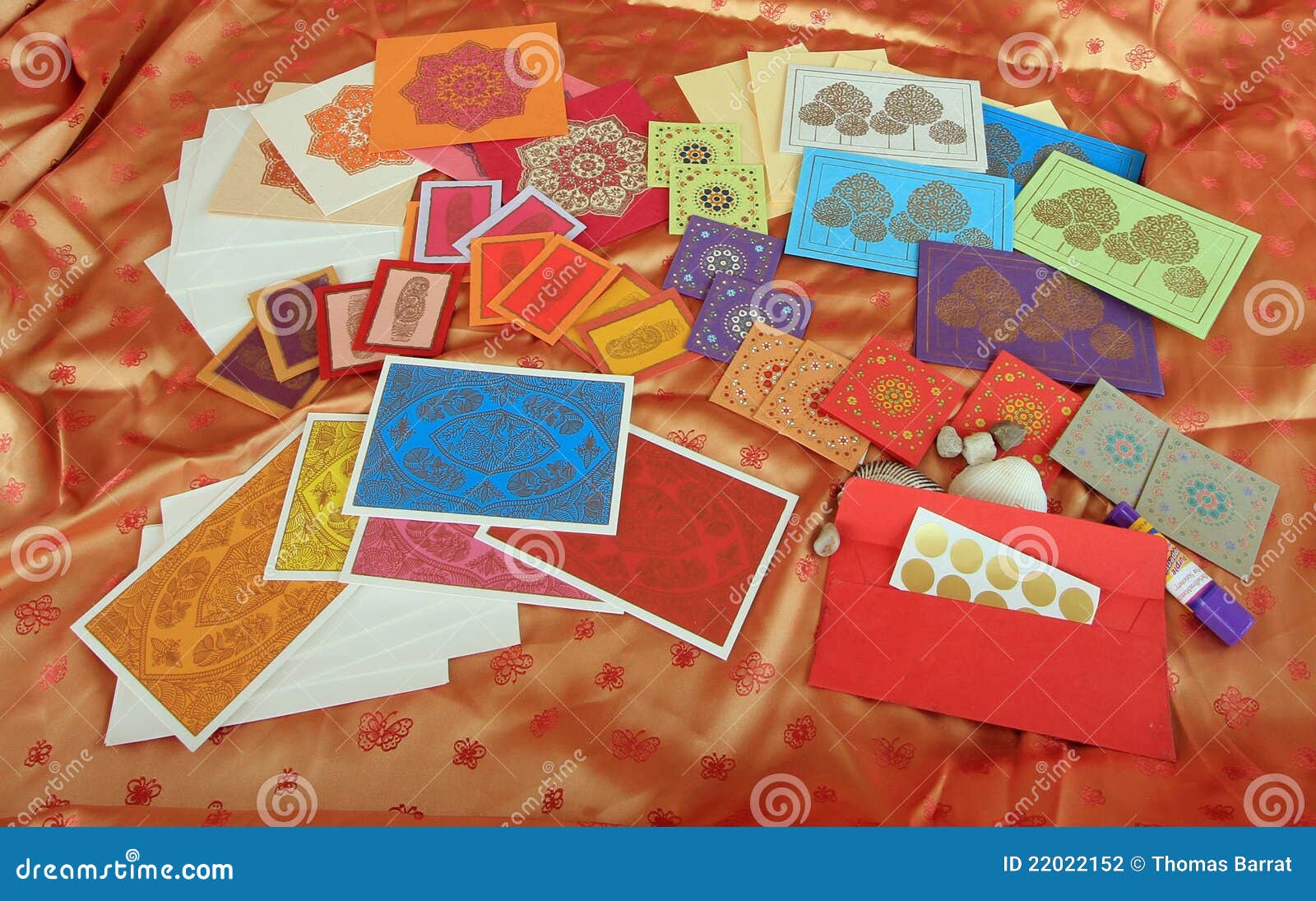 Assorted Note Cards and Envelopes Stock Photo - Image of note, shells ...