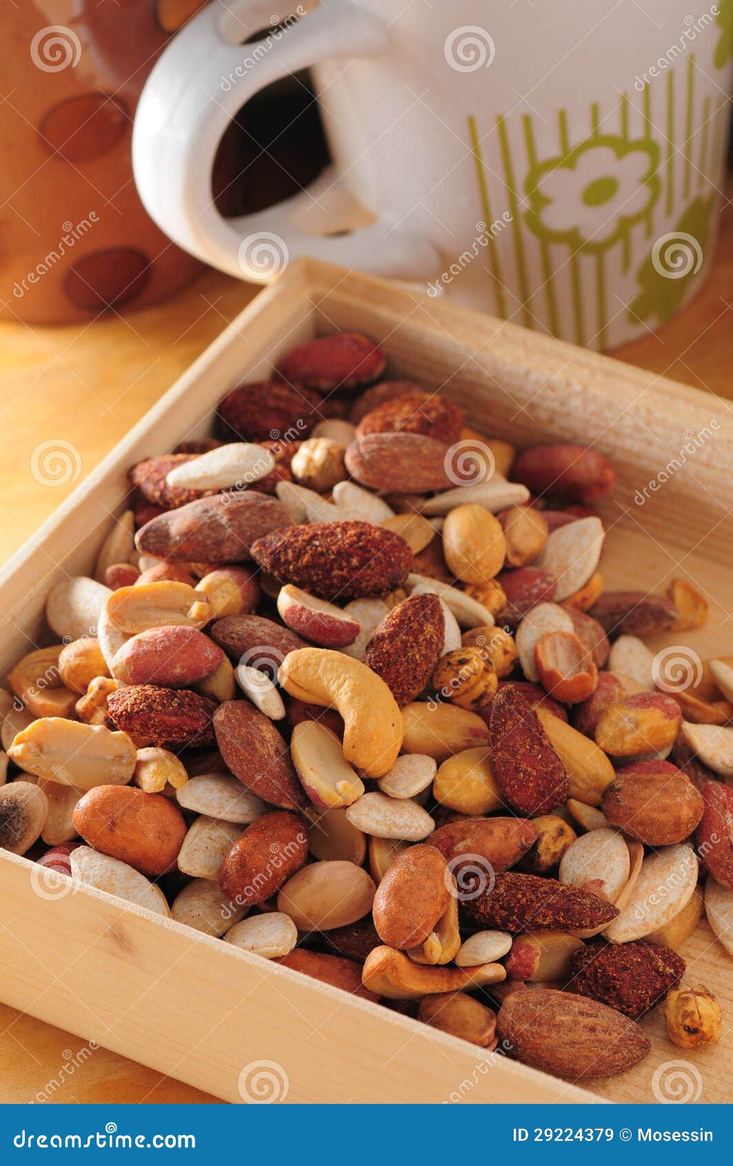 Assorted nuts stock image. Image of assorted, mixed, wooden - 29224379