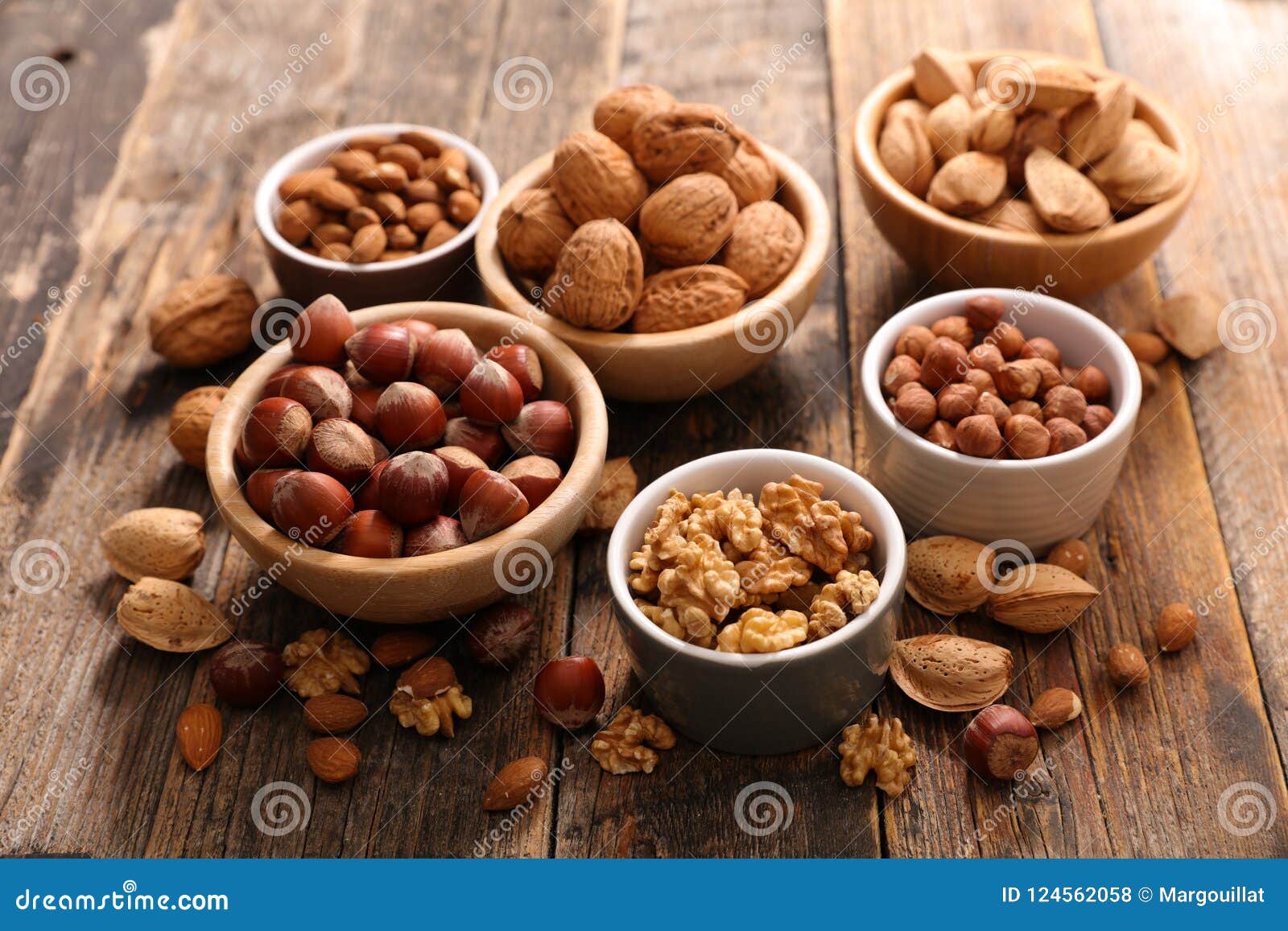 Assorted of nuts stock photo. Image of composition, wood - 124562058