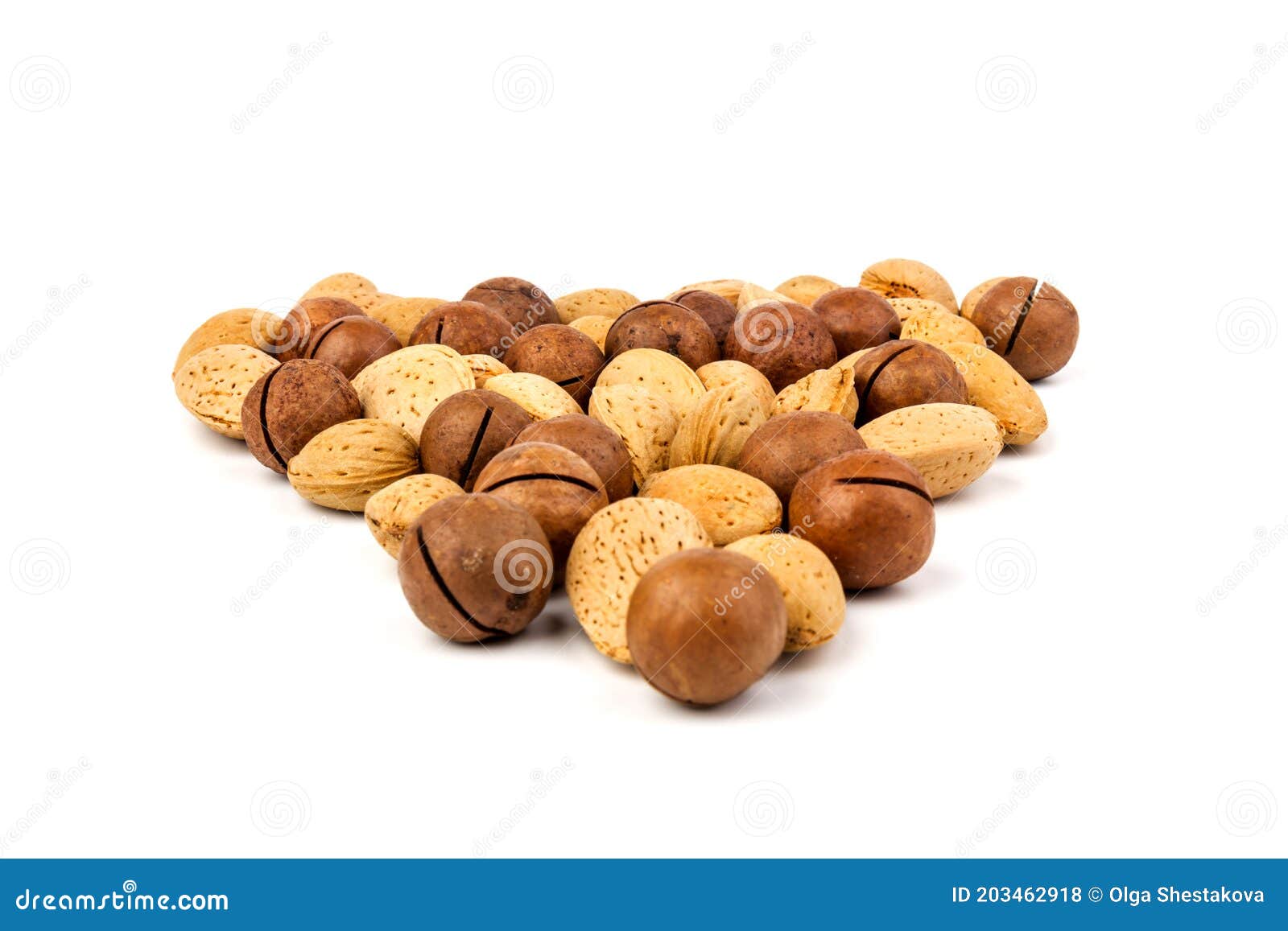 Assorted Nuts. Background of Nuts - Macadamia, Almonds, Isolated on ...