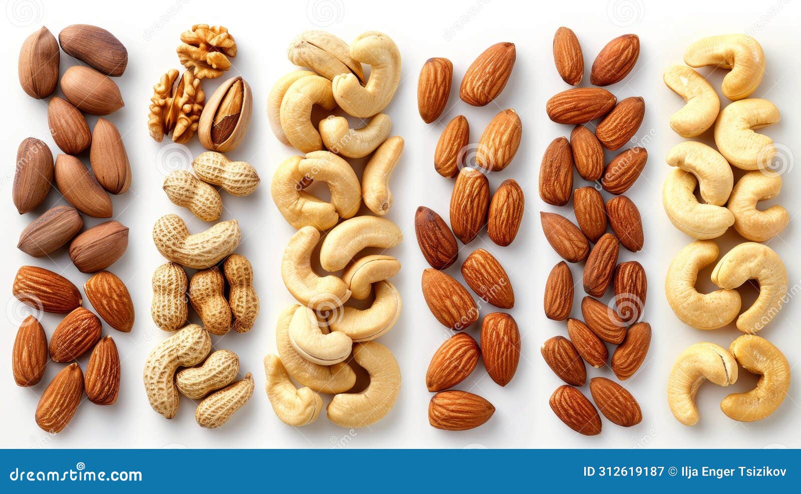 Assorted Nuts Background a Natural Mix of Various Nuts Creating a Rich ...