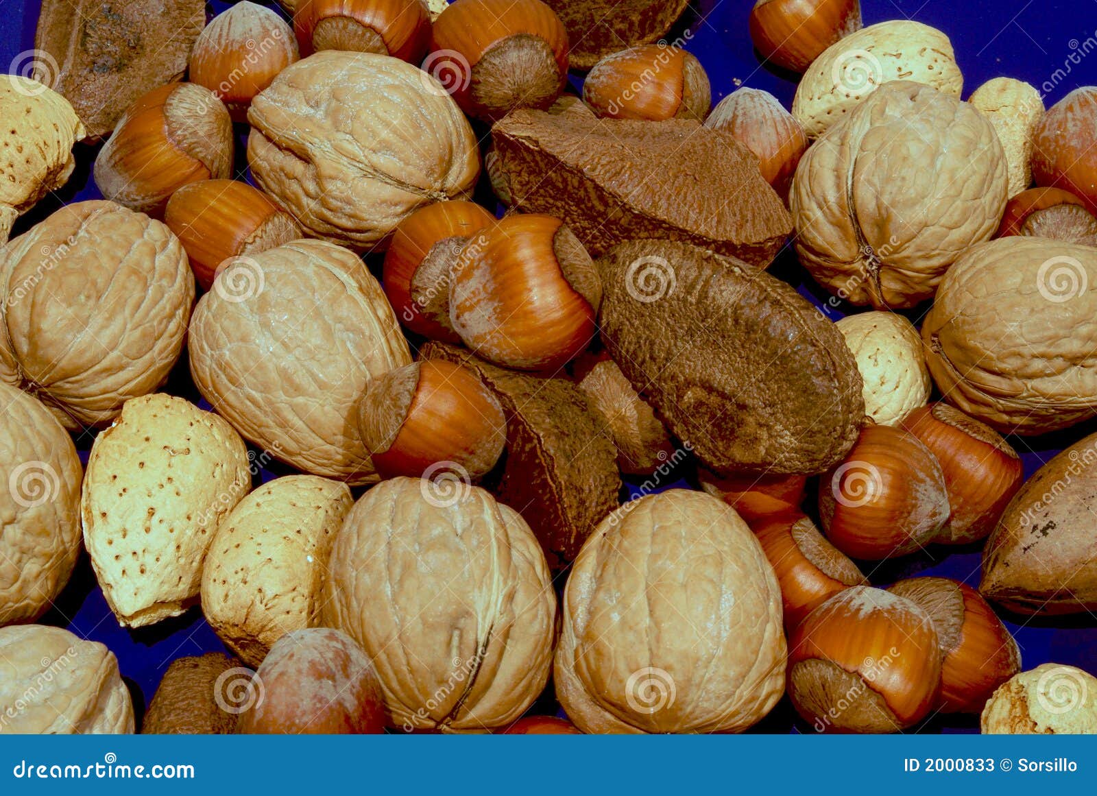 Assorted Nuts On Blue Picture. Image: 2000833