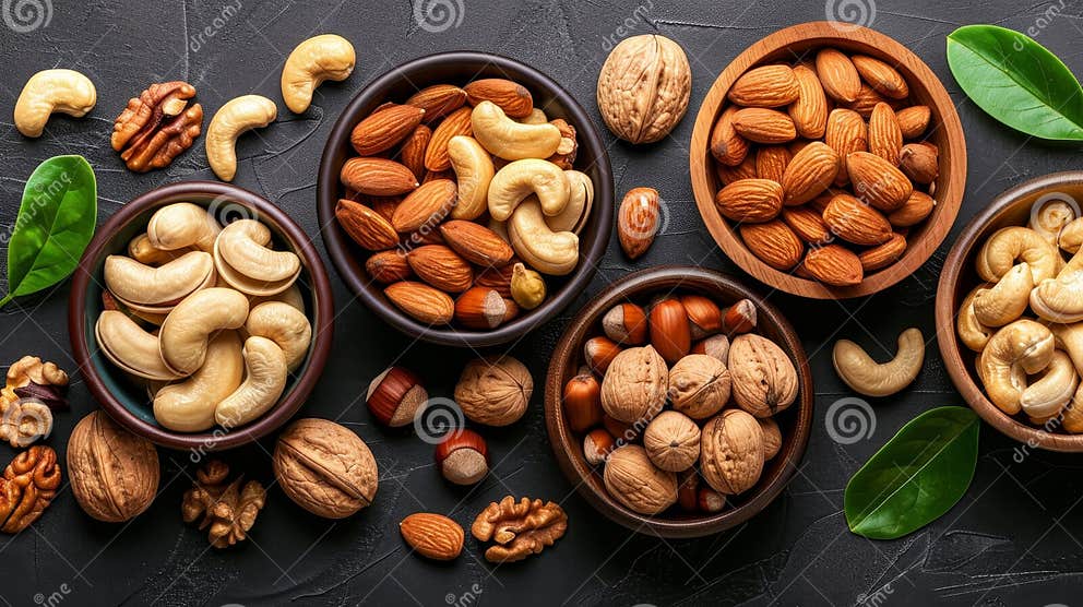 Assorted Nuts Creating a Diverse and Natural Background Pattern for ...