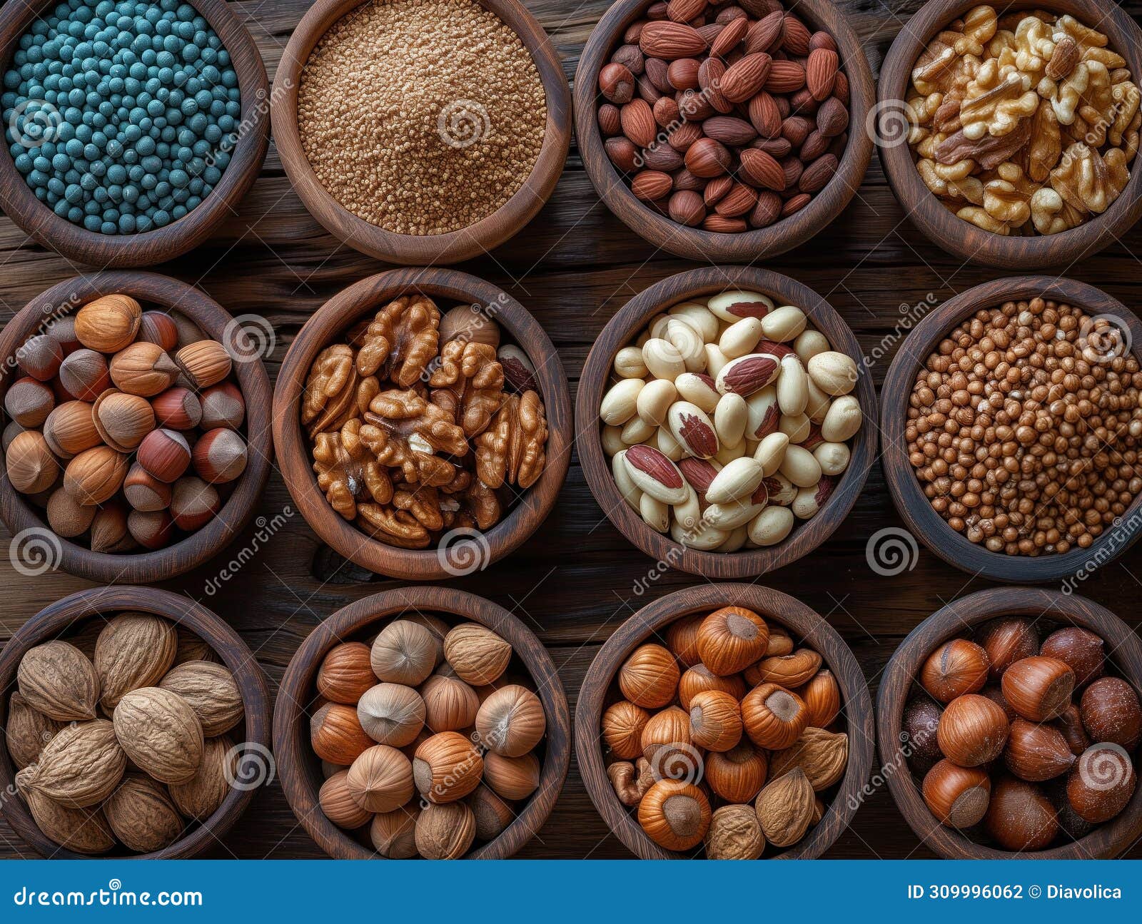 Assorted Nuts in a Cup Top View Stock Illustration - Illustration of ...