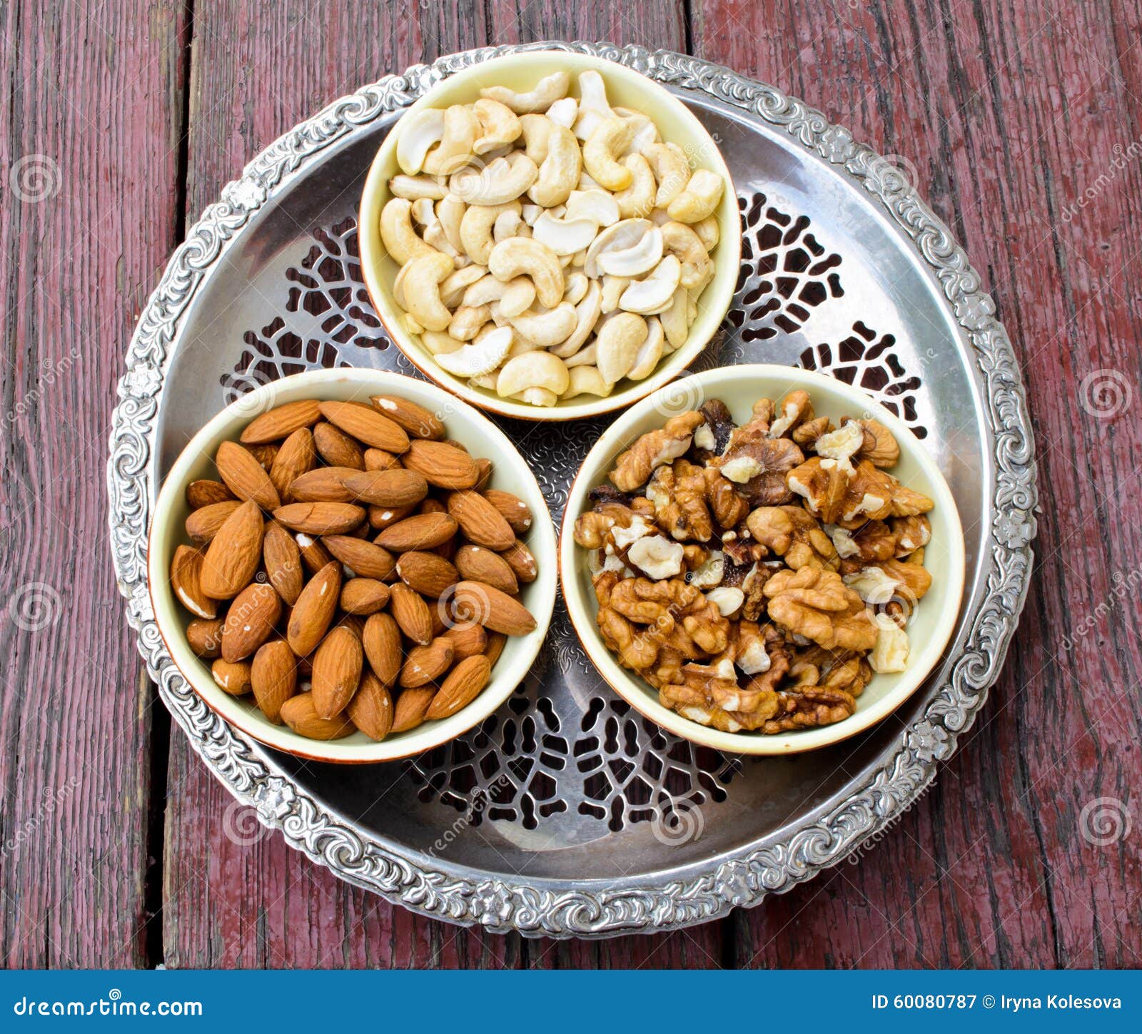 Assorted Nuts in Dishes on Wooden Table Stock Image - Image of cashew ...