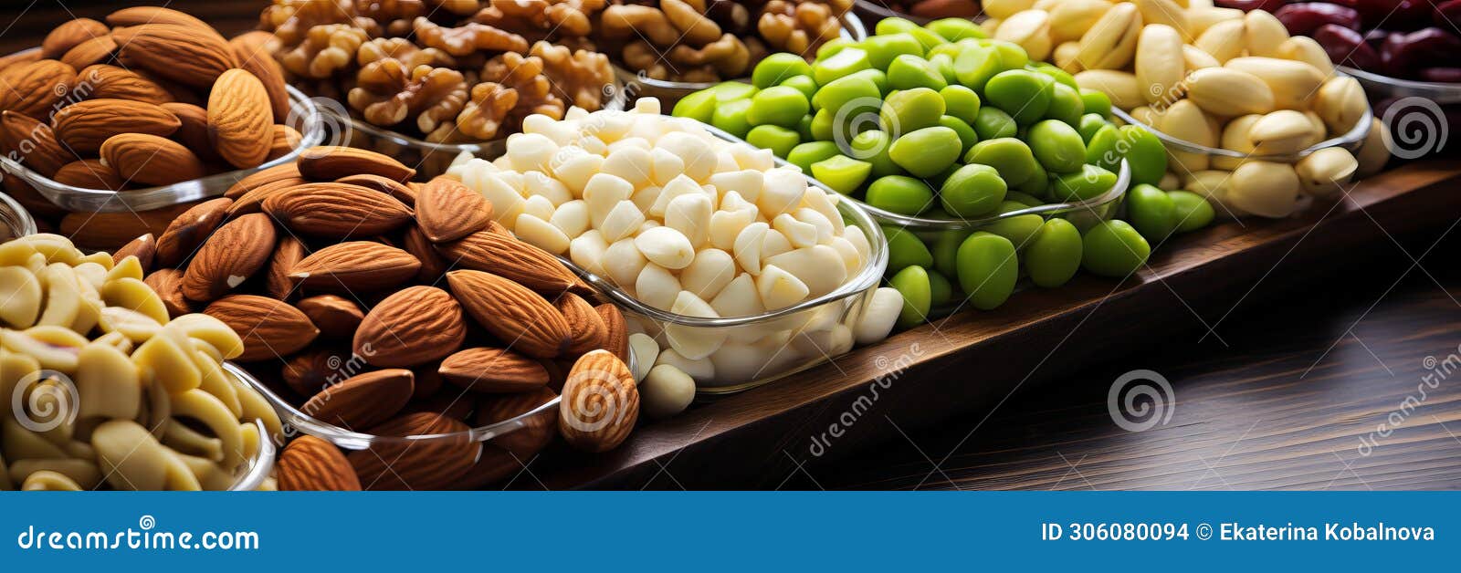 Assorted Nuts and Dried Fruits Collage Divided into Sections for ...