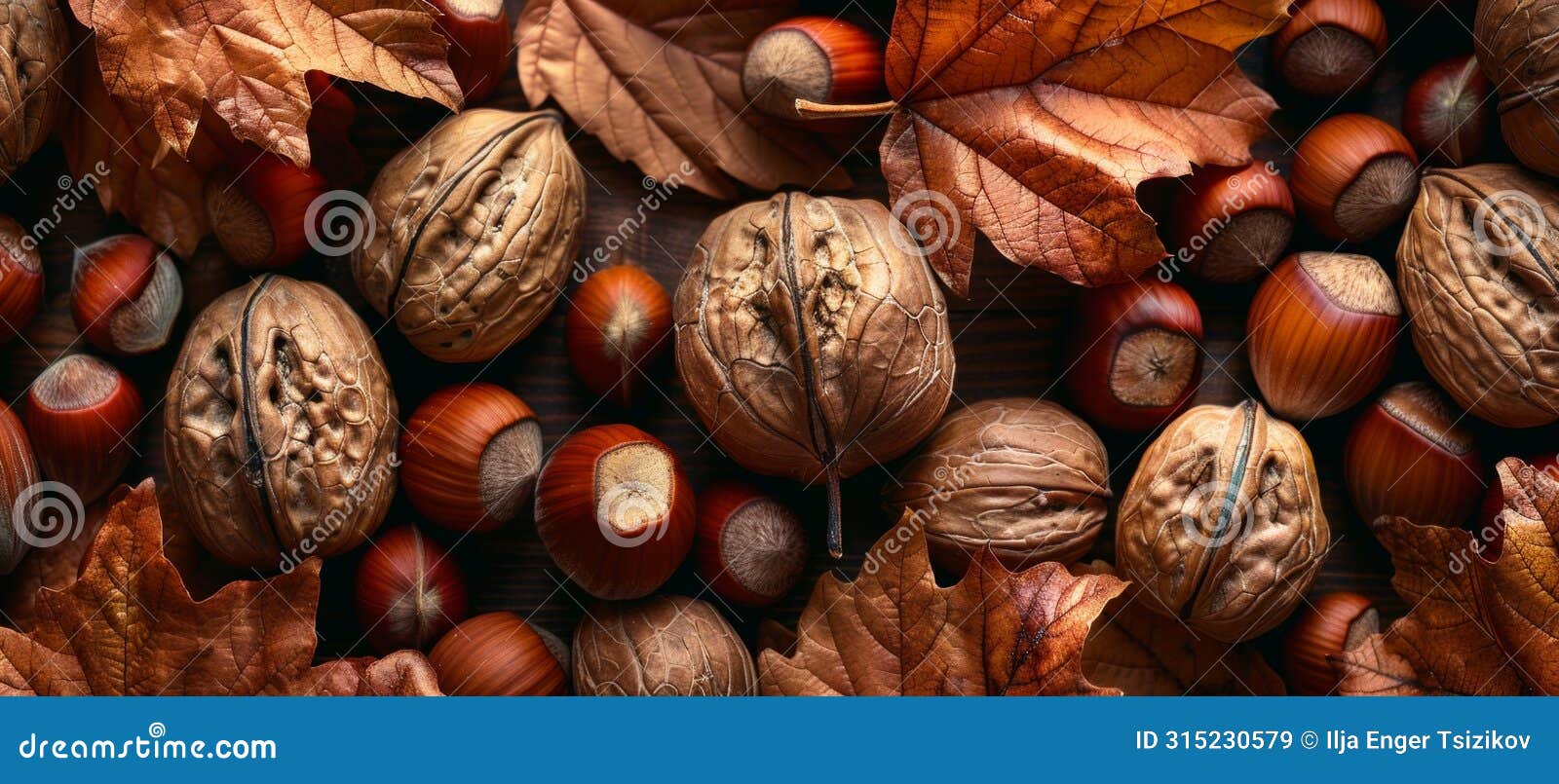 Assorted Nuts Forming a Colorful Natural Background, Seen from a Top ...