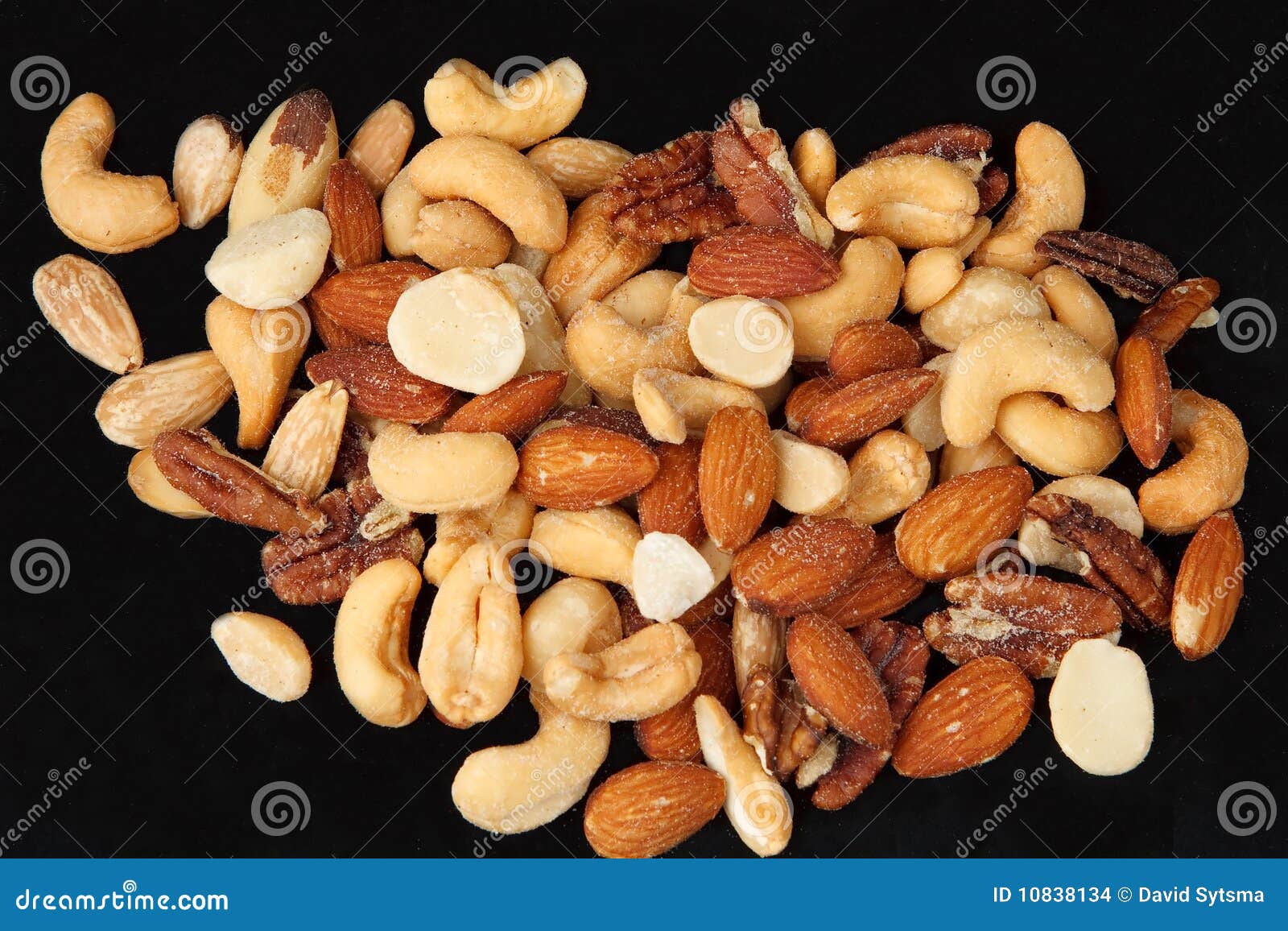 Assorted Nuts Isolated on Black Stock Photo - Image of cashew ...