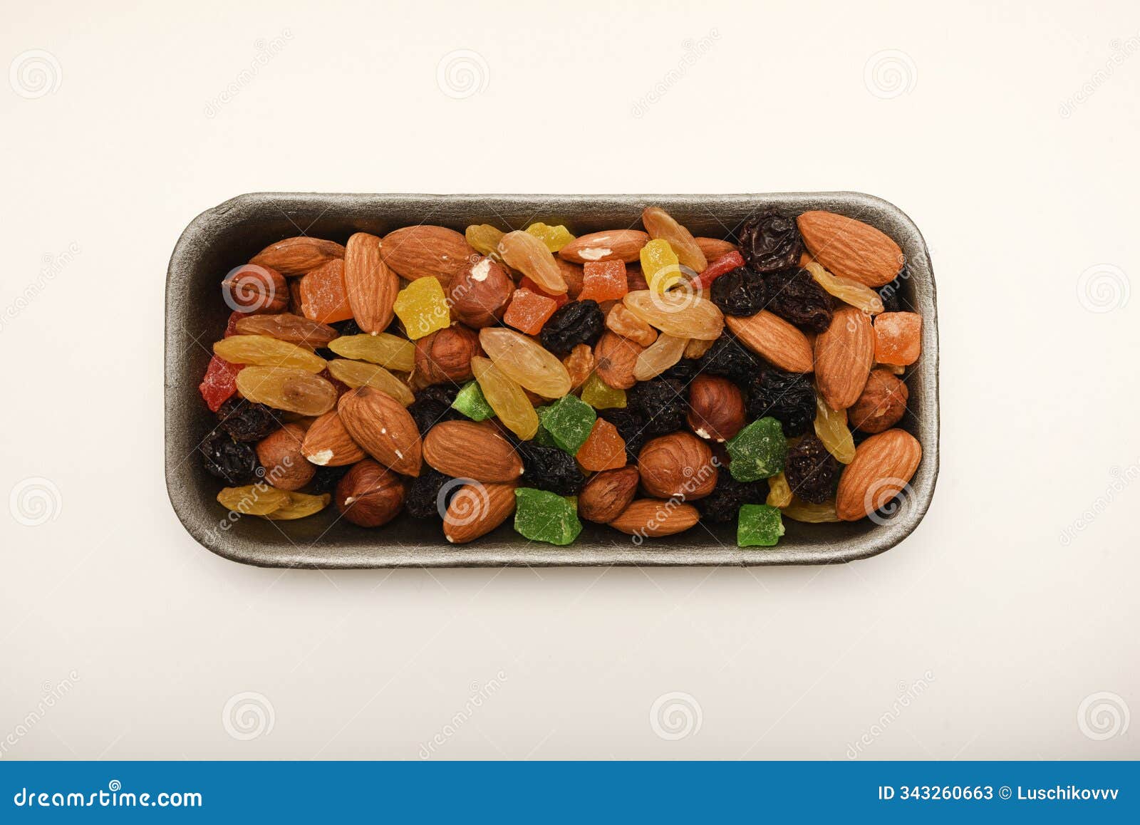Assorted Nuts in a Plastic Package Stock Image - Image of raisins ...