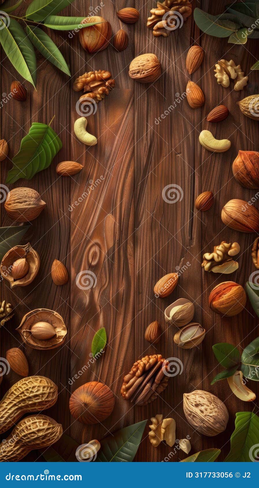 Assorted Nuts on a Wooden Surface, Natural Textures and Earthy Tones ...