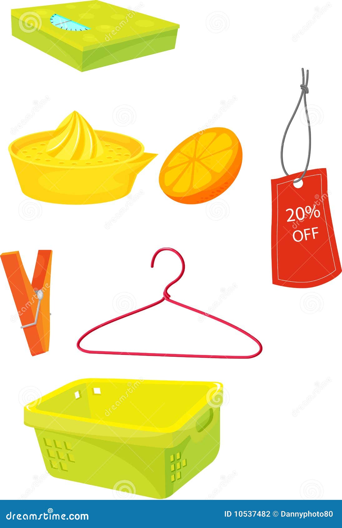 Assorted objects stock vector. Illustration of white - 10537482