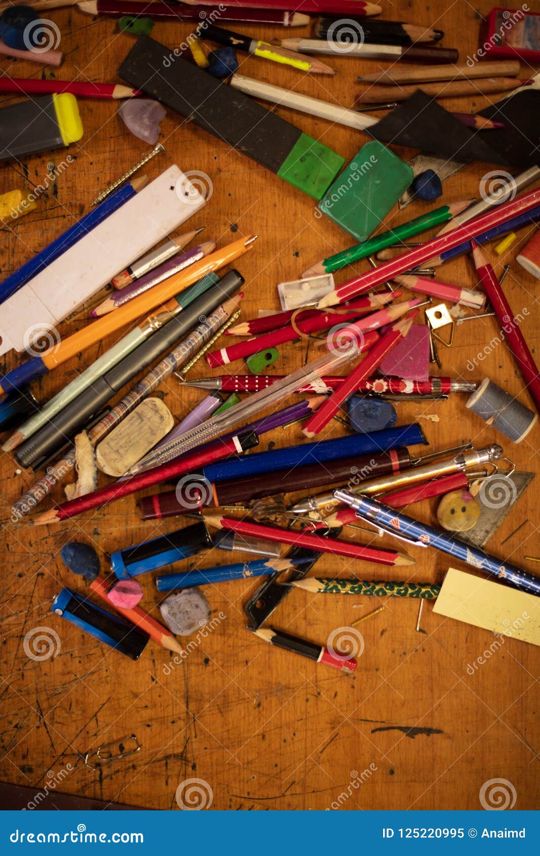 Assorted Objects Background Top View Stock Image - Image of drawing ...