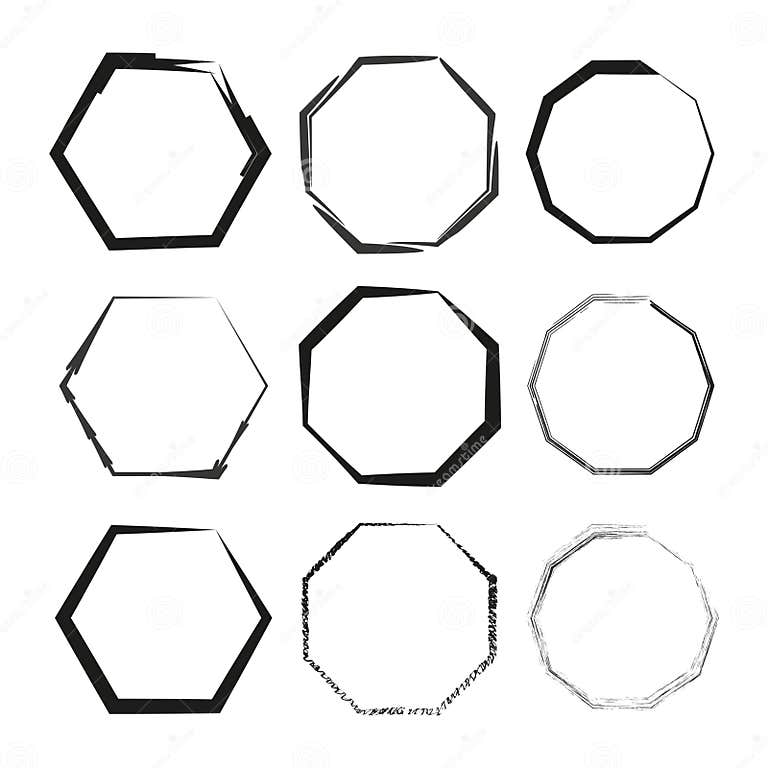 Assorted Octagon Frames Vector Set. Various Eight-sided Border Designs ...