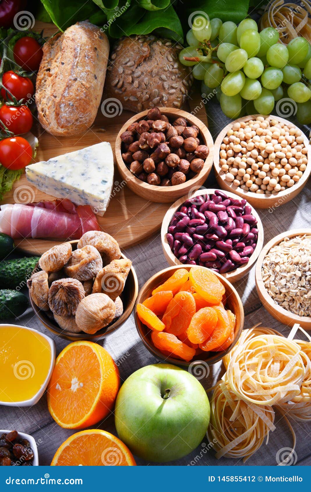 Assorted Organic Food Products on the Table Stock Photo - Image of ...