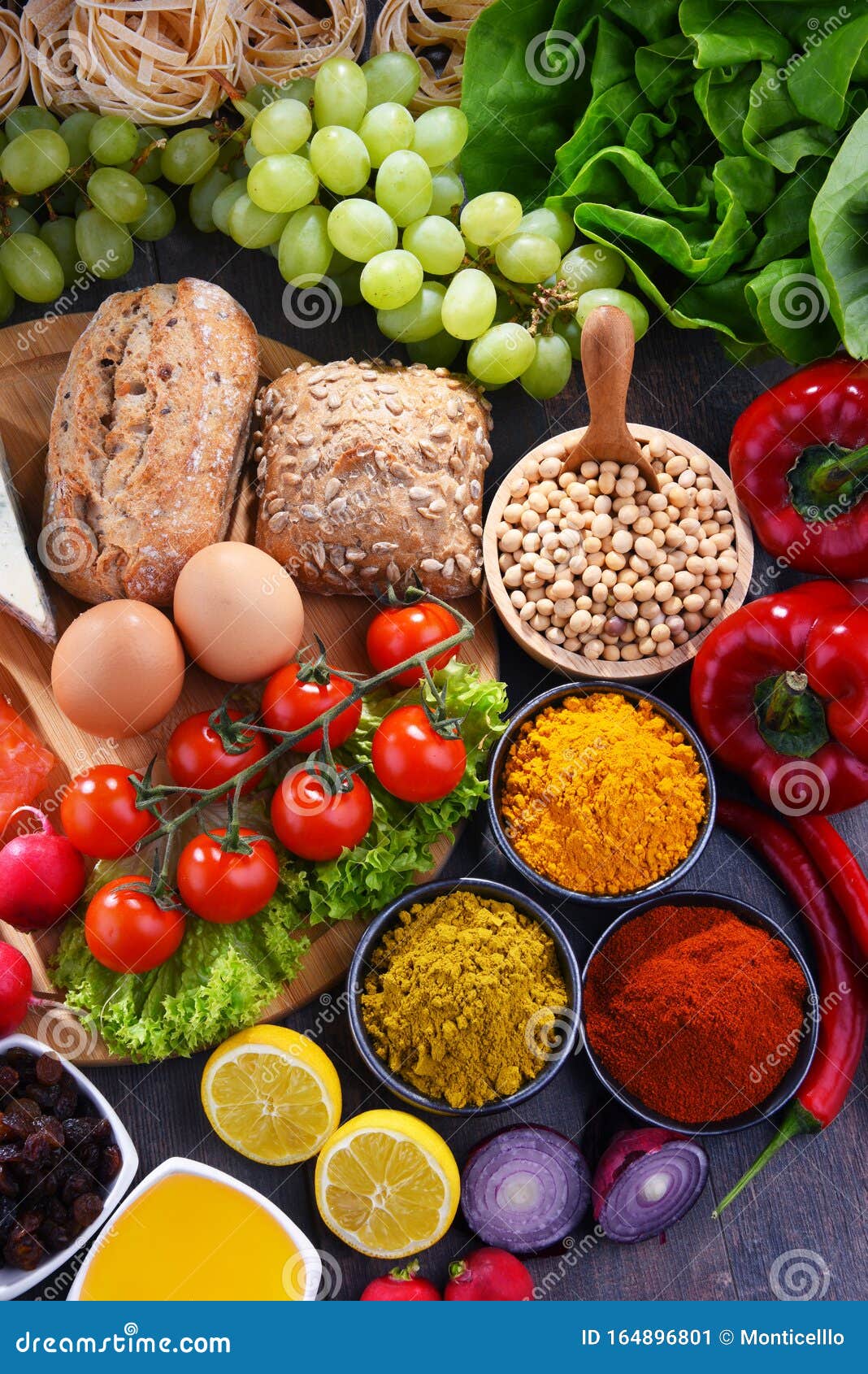 Assorted Organic Food Products on the Table Stock Image - Image of bean ...