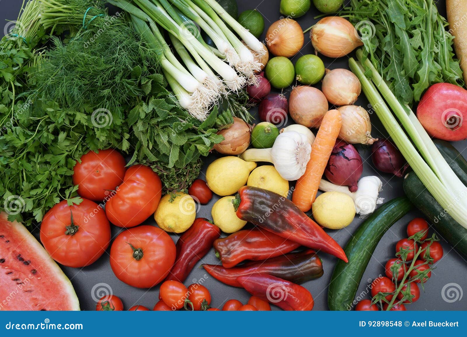 Assorted Organic Fruit and Vegetables Stock Photo - Image of group ...
