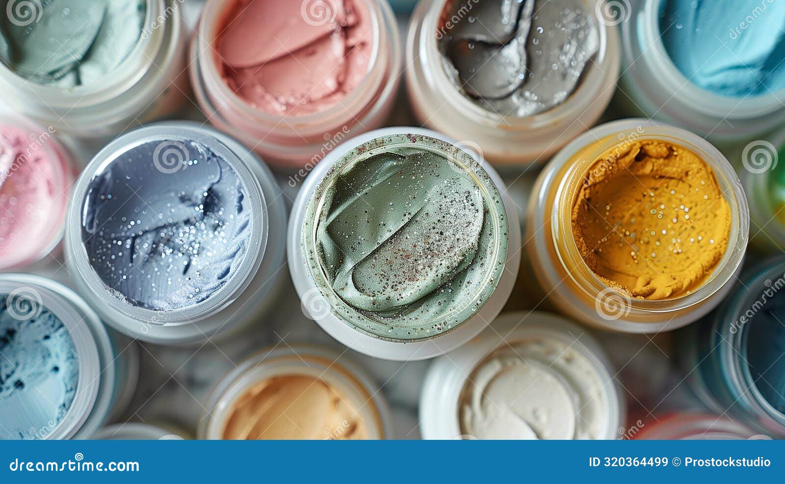 Assorted Paint Colors in Small Containers Stock Image - Image of ...