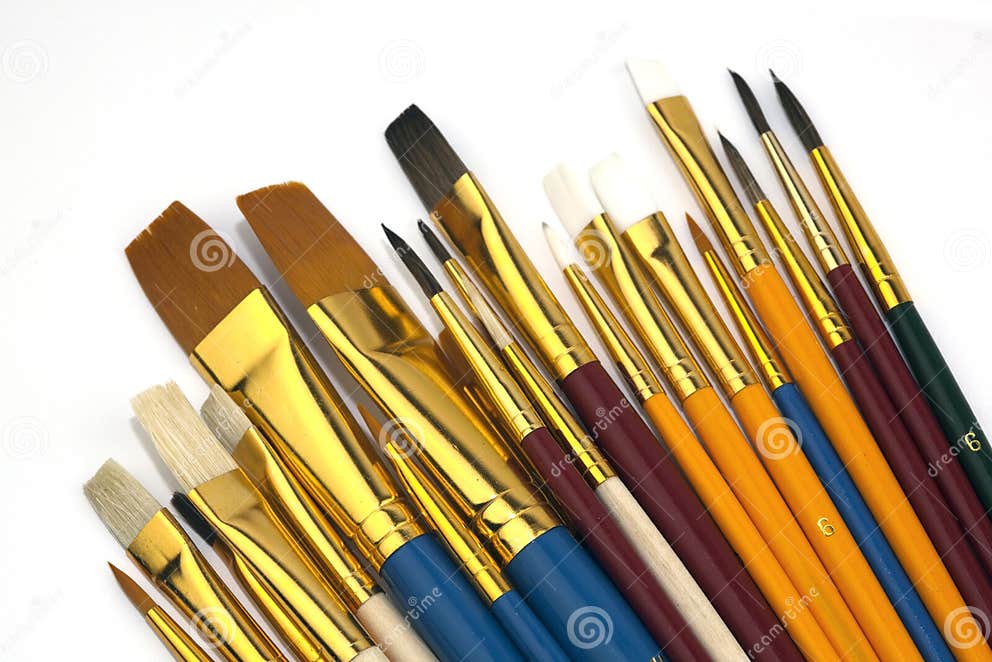 Assorted Paintbrushes in Different Sizes,Isolated Stock Photo - Image ...