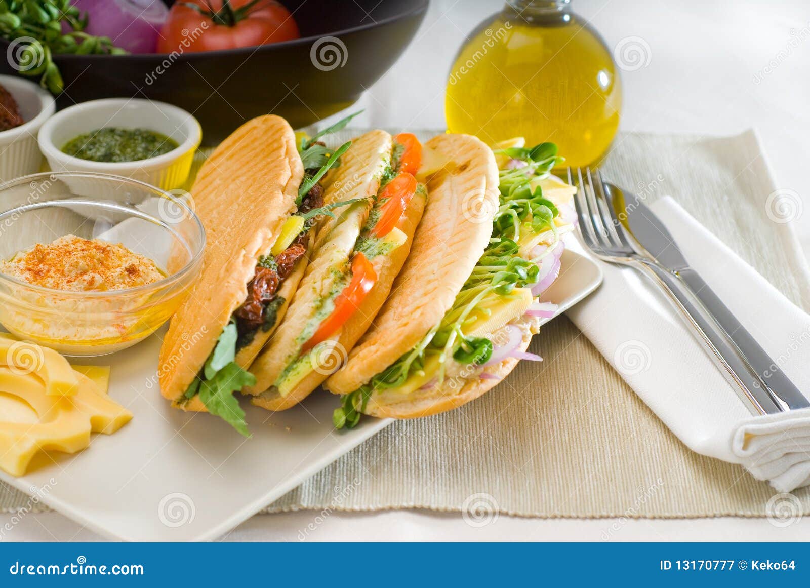 Assorted panini sandwich stock image. Image of cuisine - 13170777