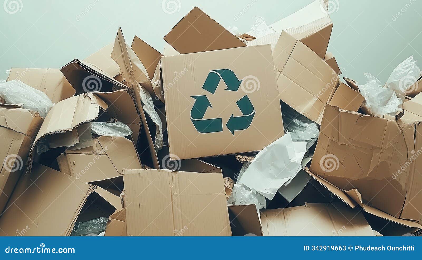 Cardboard Box Pile. Delivery Storage Stack. Empty And Full Containers ...