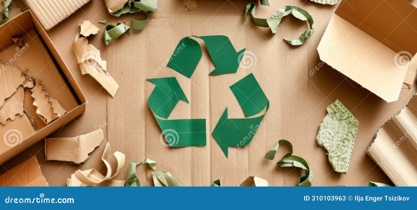 Assorted Paper And Cardboard With Recycling Symbol On Neutral ...