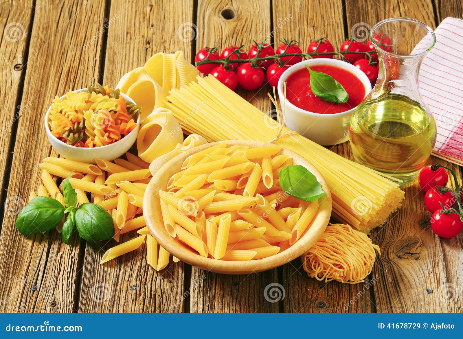 Assorted Pasta and Other Ingredients Stock Image - Image of dried ...