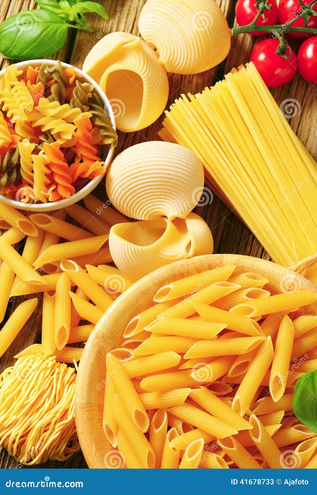 Assorted pasta stock image. Image of tubes, pasta, view - 41678733