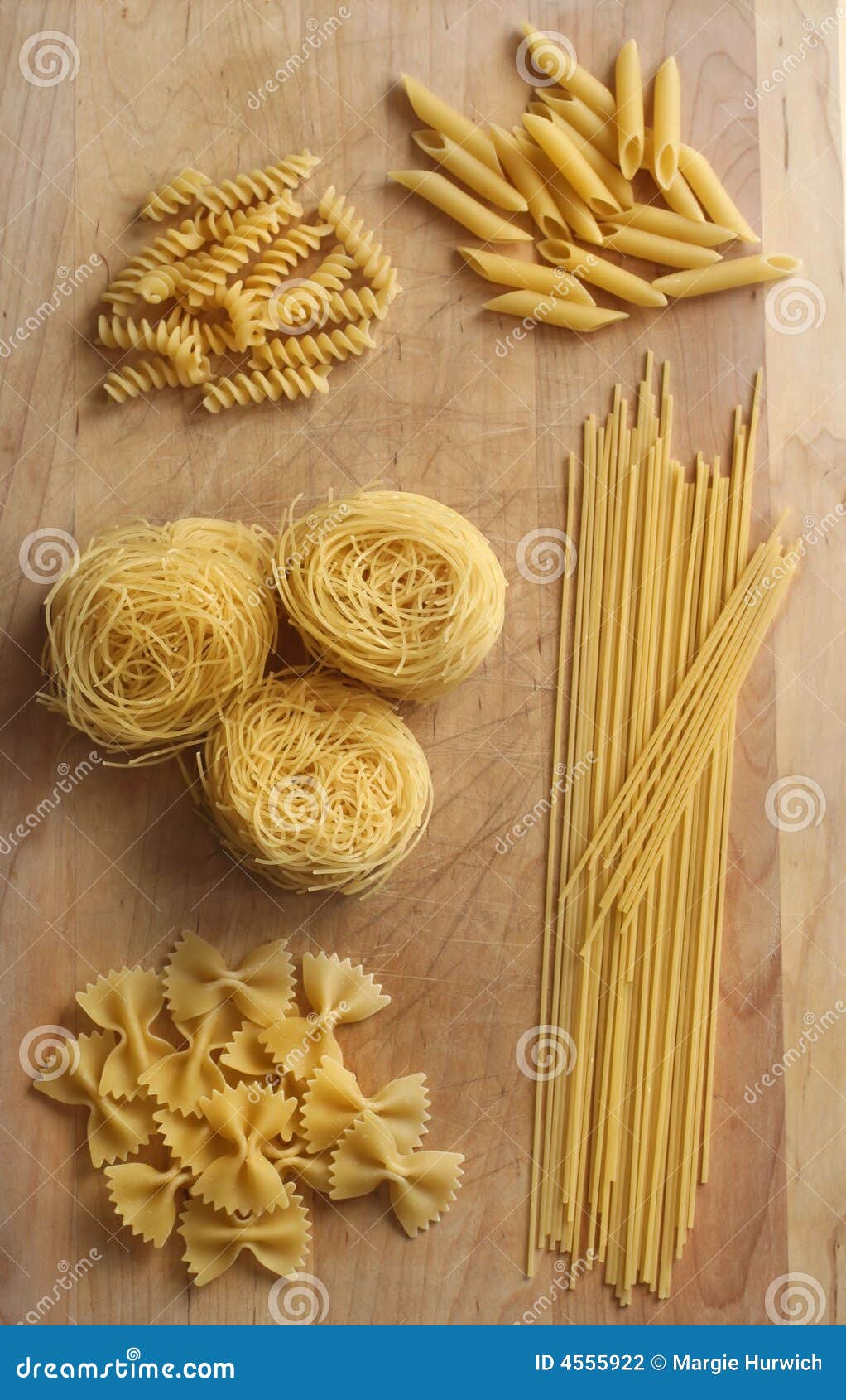 Assorted Pastas stock photo. Image of food, yellow, fusilli - 4555922