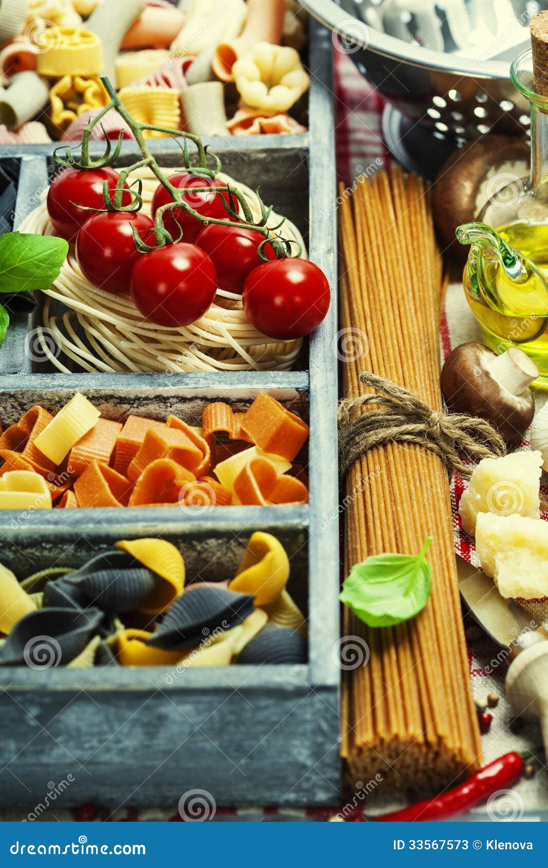 Assorted pastas stock image. Image of penne, shapes, olive - 33567573