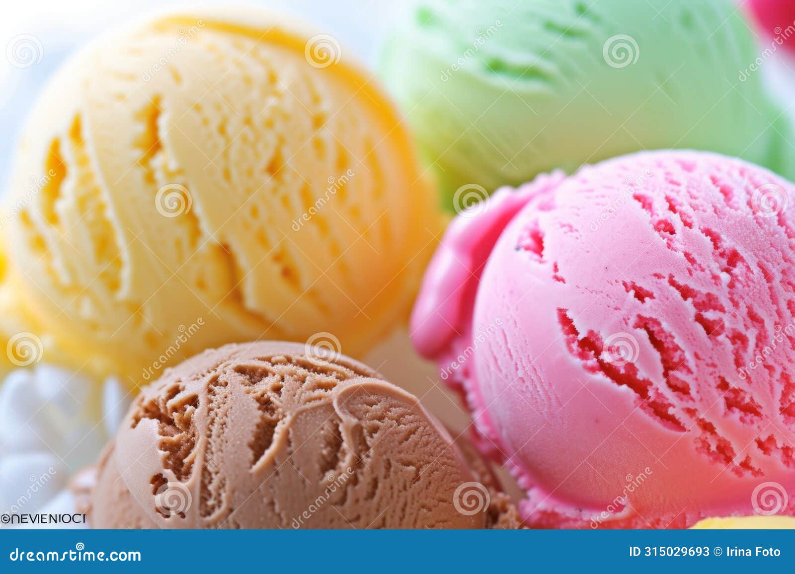 Assorted Pastel Ice Cream Scoops in a Bowl Stock Image - Image of bowl ...