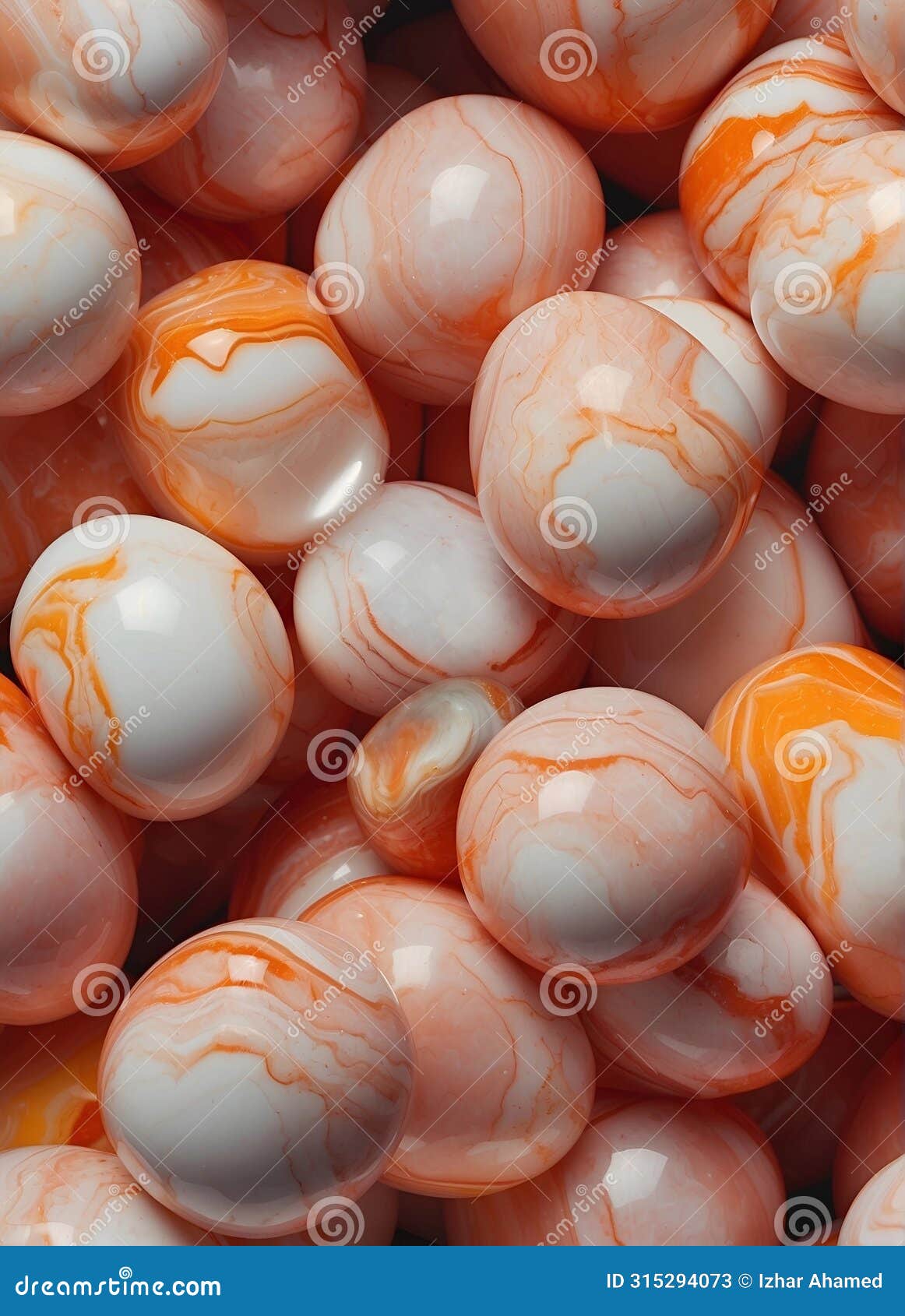 Assorted Pastel Orange Gemstones on a Uniform Background Stock ...
