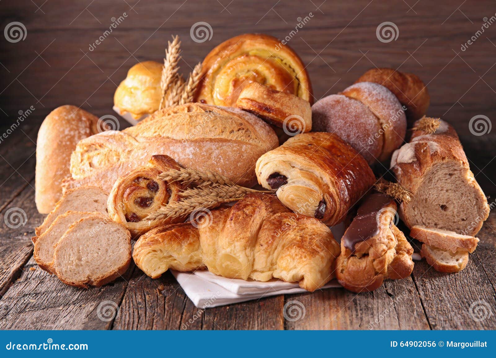 Assorted pastry and bread stock photo. Image of wheat - 64902056