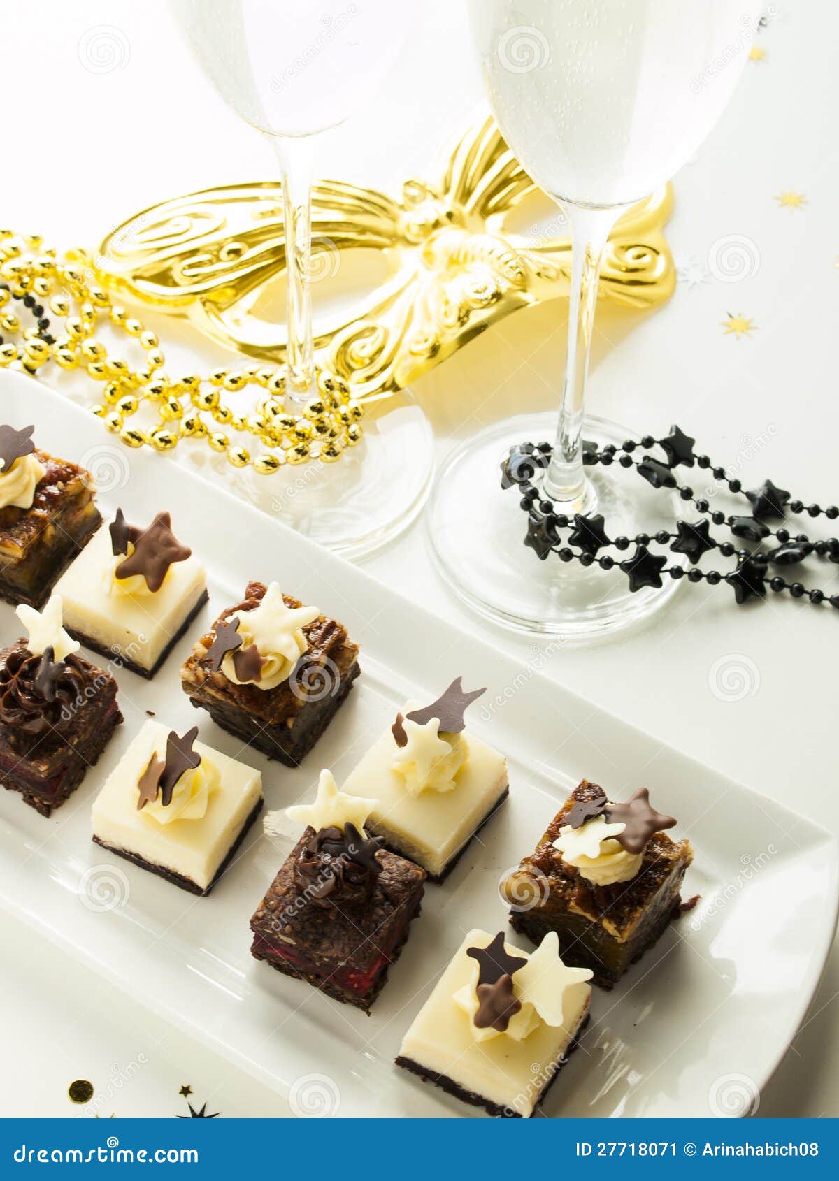 Assorted Petite Party Pastries Stock Image - Image of holiday, dessert ...