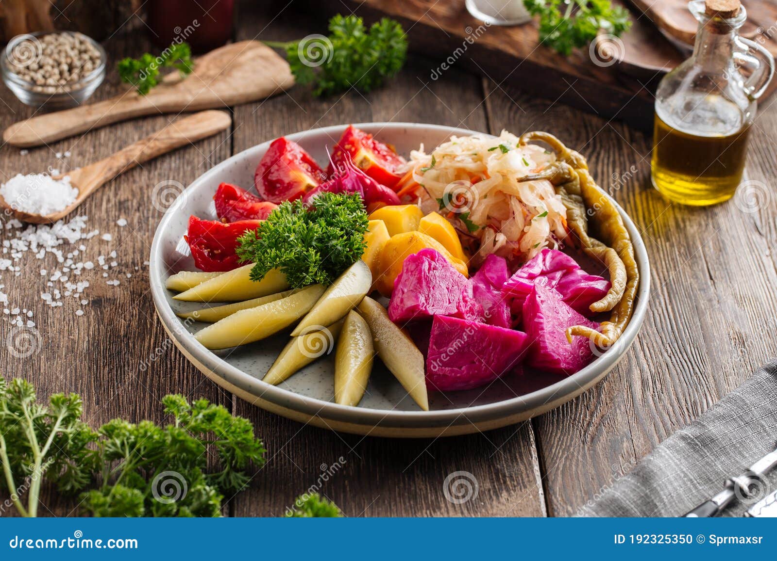 Assorted Marinated Pickles Set Appetizer Stock Photo - Image of ...