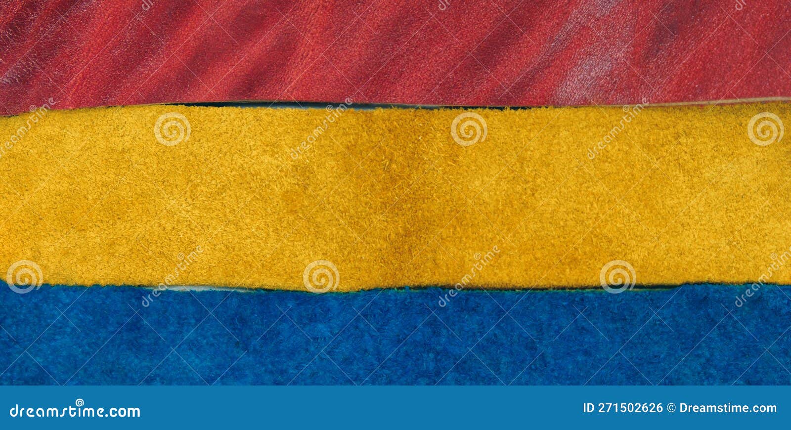 Assorted Pieces of Skin. Rawhide. Blue, Yellow and Red Leather Pieces ...