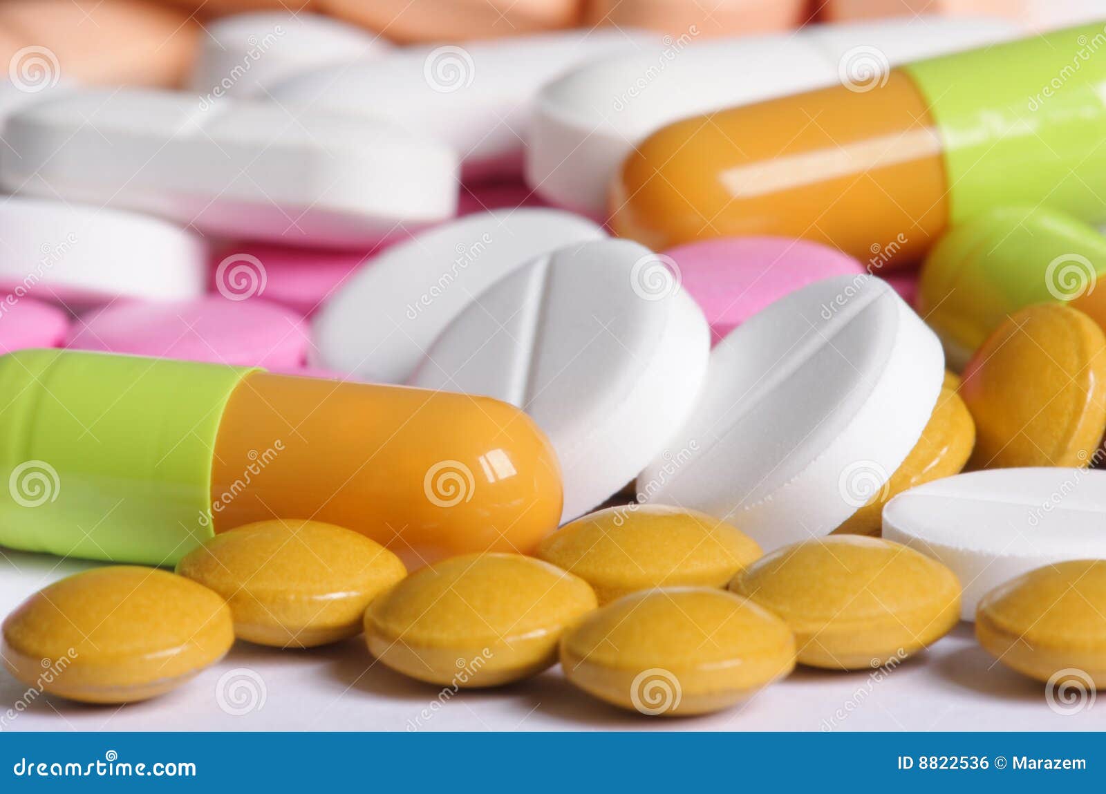 Assorted pills stock photo. Image of clinics, dose, green - 8822536