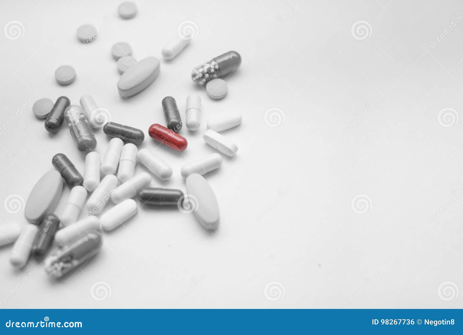 Assorted pills colorful stock photo. Image of medication - 98267736