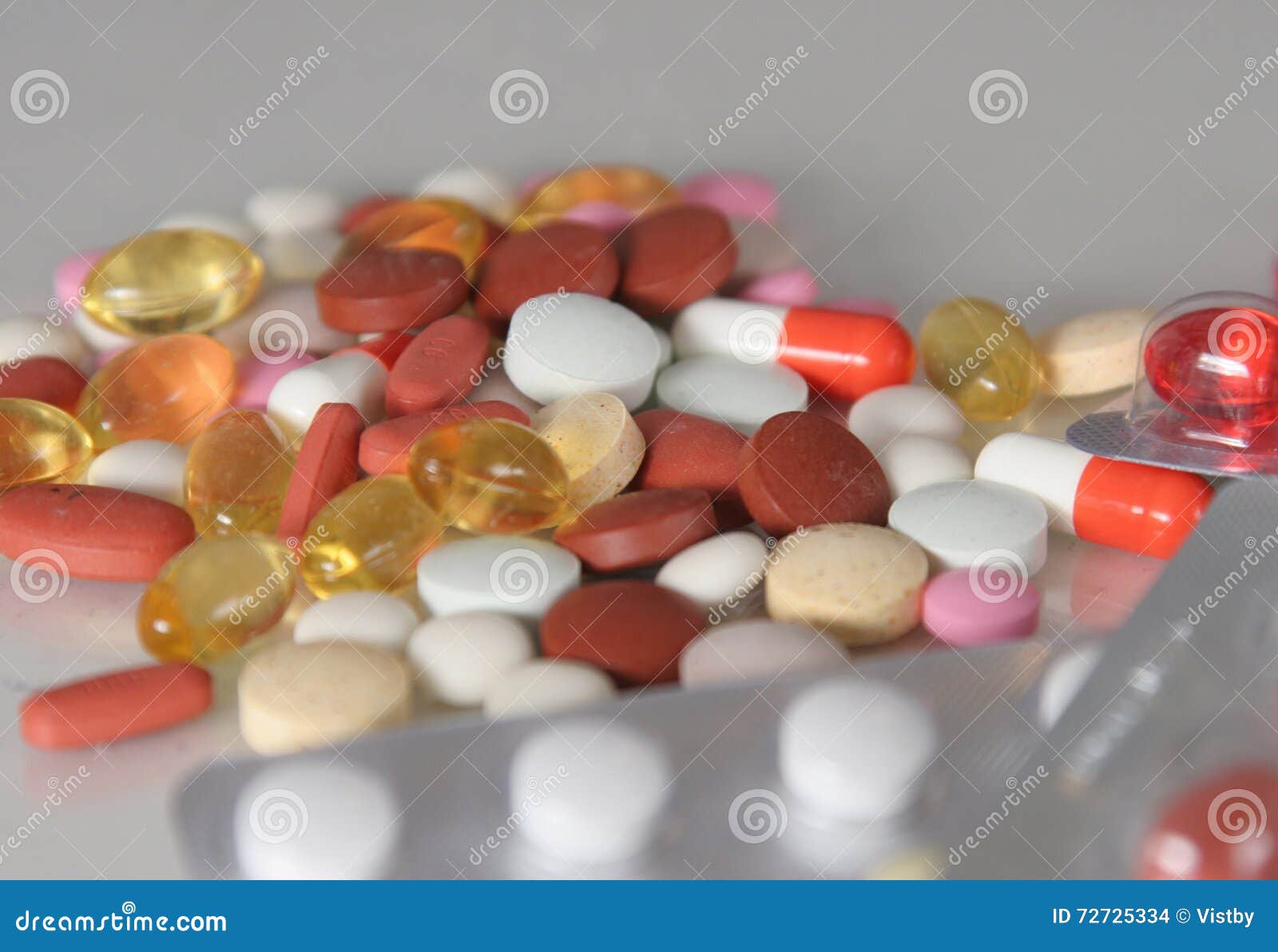Assorted Pills on the Table Stock Photo - Image of macro, instant: 72725334