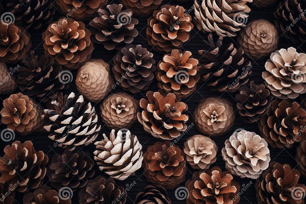 Assorted Pine Cones Textured Background Stock Illustration - Illustration of decor, pine: 319142373
