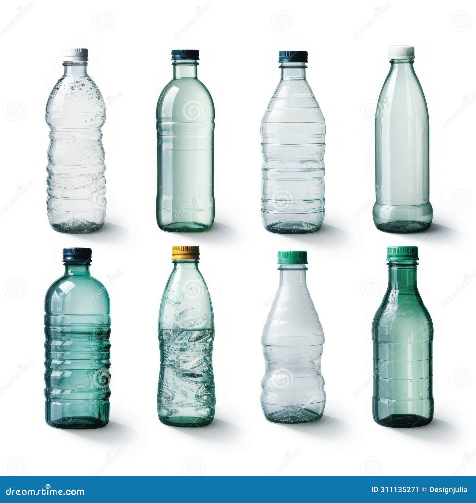 Assorted Plastic Bottles with Water in Various Shapes and Sizes ...
