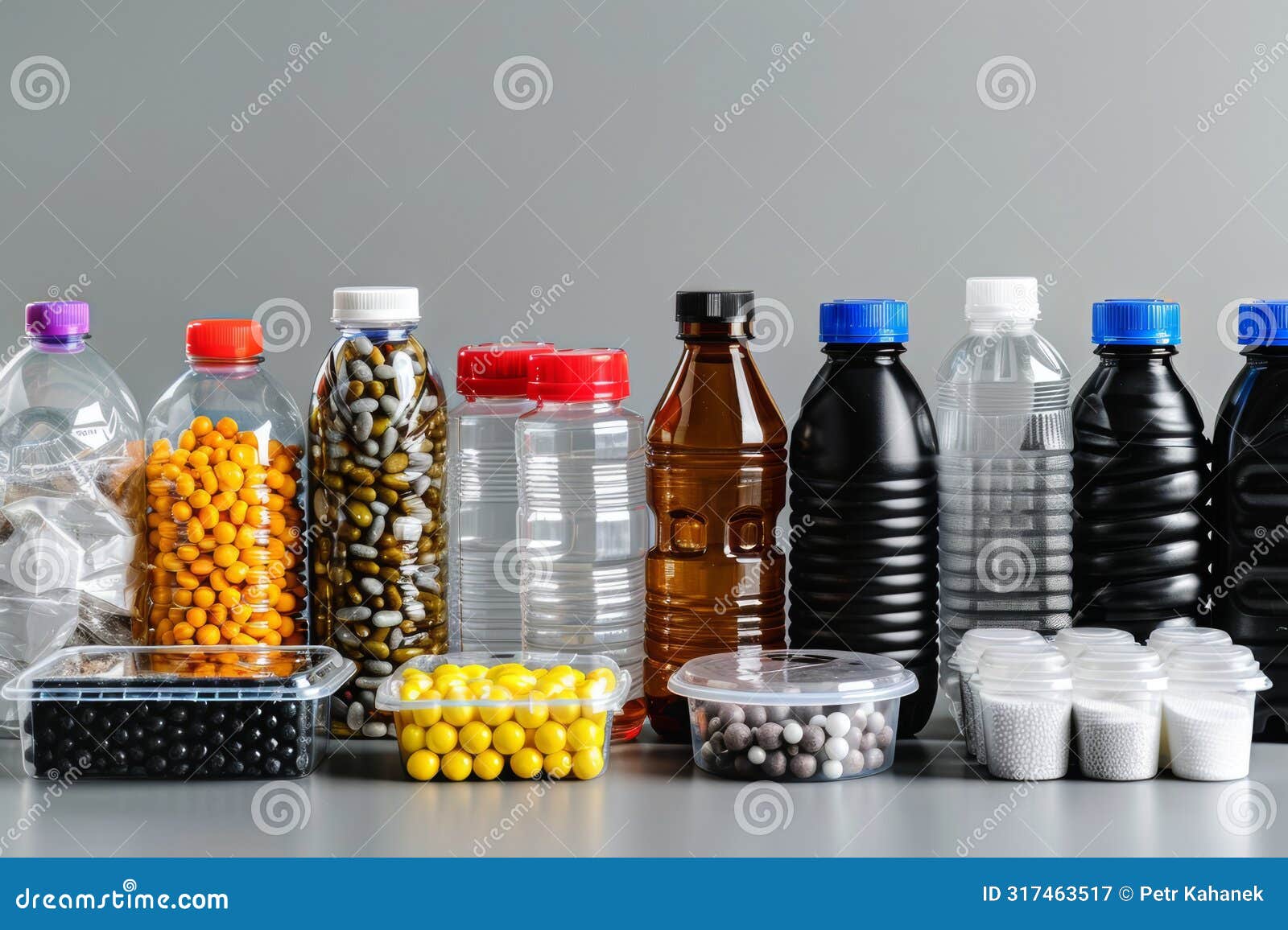 Assorted Plastic Packaging Products, Featuring Bottles, Containers, and ...