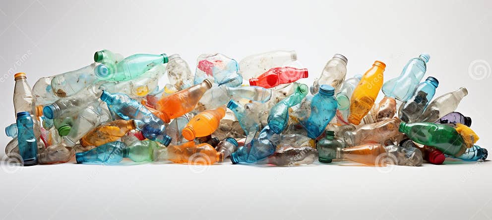 Assorted Plastic Water Bottles. Collection of Discarded Bottles in ...