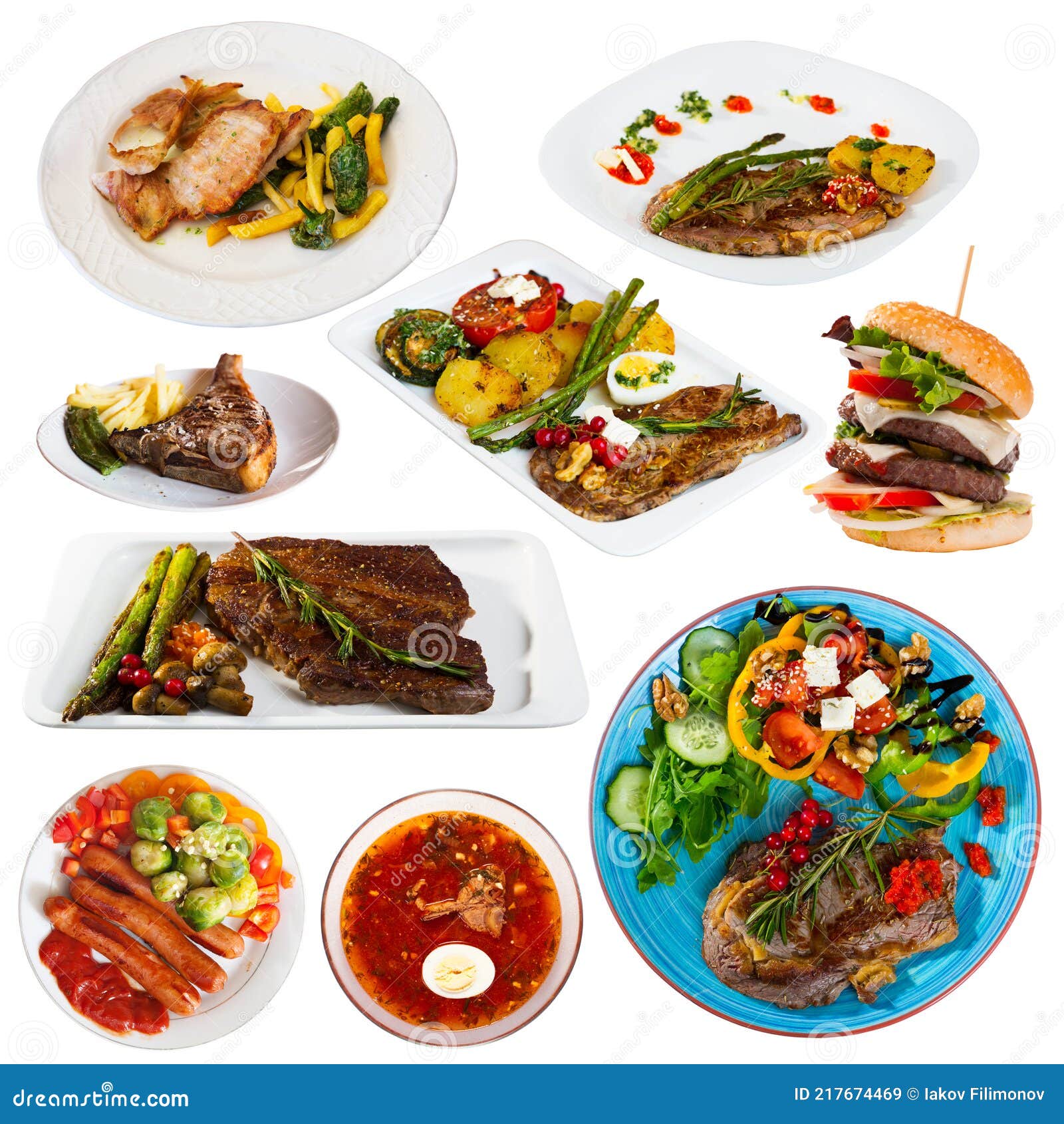 Assorted Pork and Beef Dishes Stock Image - Image of cheese, bowl ...